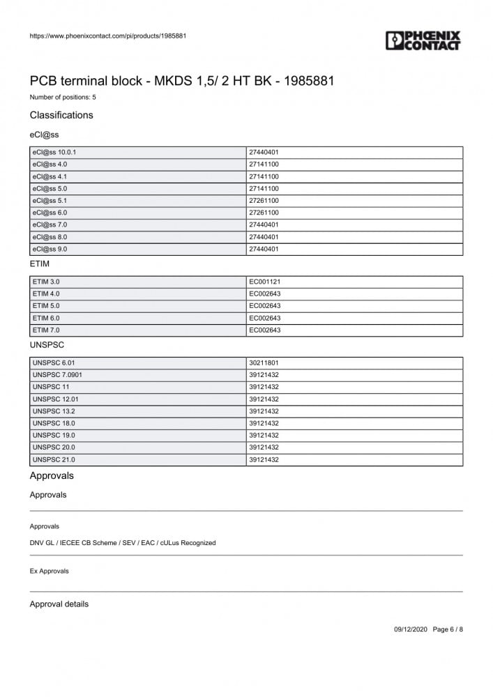 Phoenix Contact 1985881 technical document page 6
