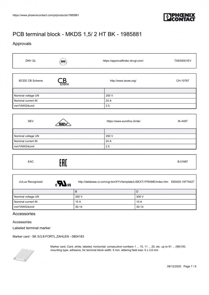 Phoenix Contact 1985881 technical document page 7