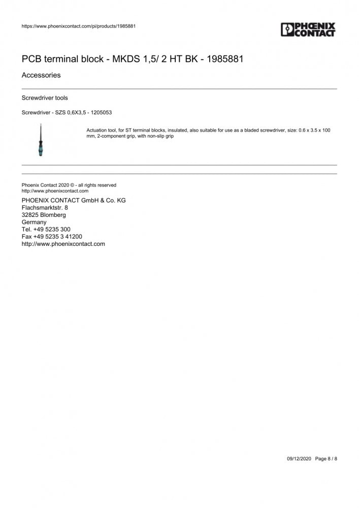 Phoenix Contact 1985881 technical document page 8