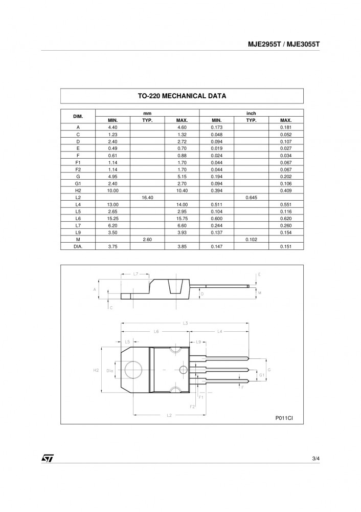 MJE2955T datasheet page 3