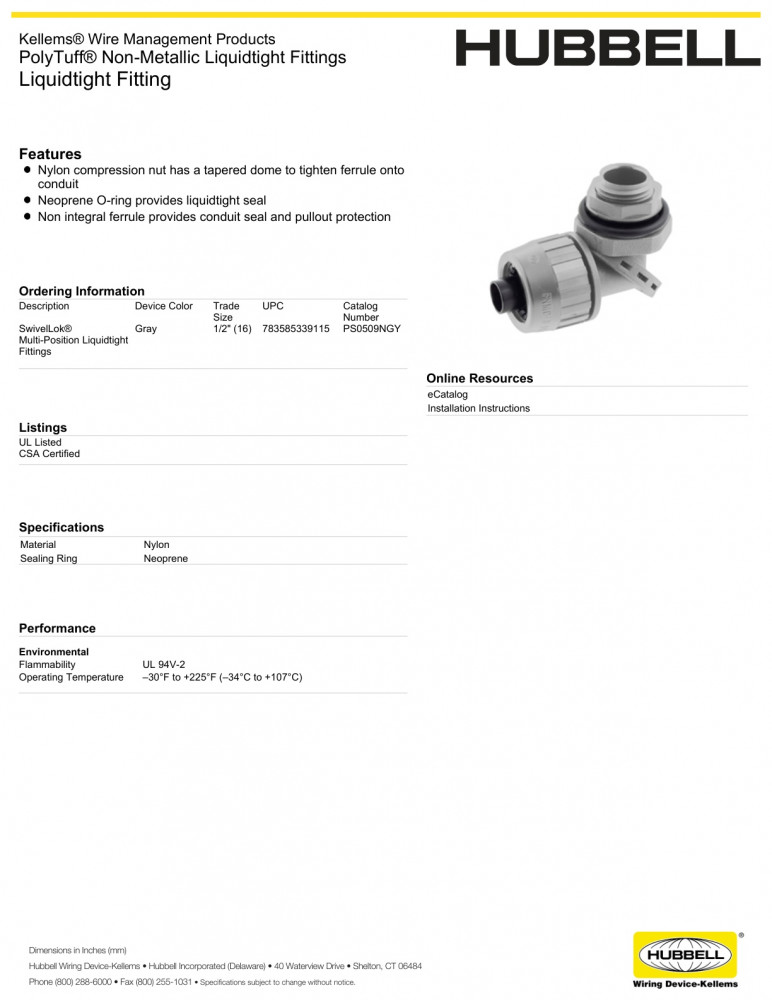 PS0509NGY product documentation image
