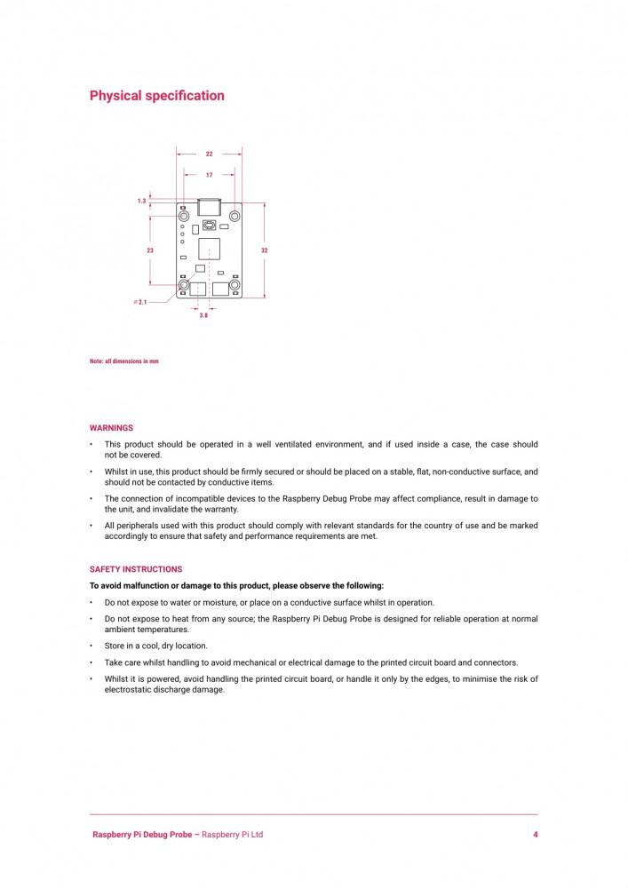 Raspberry Pi Debug Probe document page 4