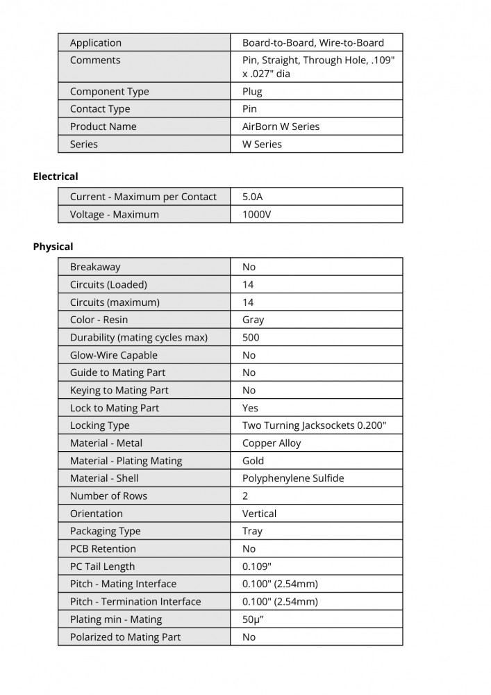 WTAV14PD7JTBFF technical document page 2