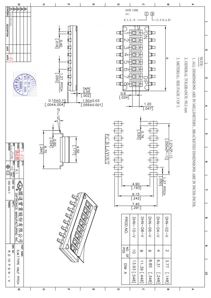 DHN-08F-T-V-T/R datasheet page 1