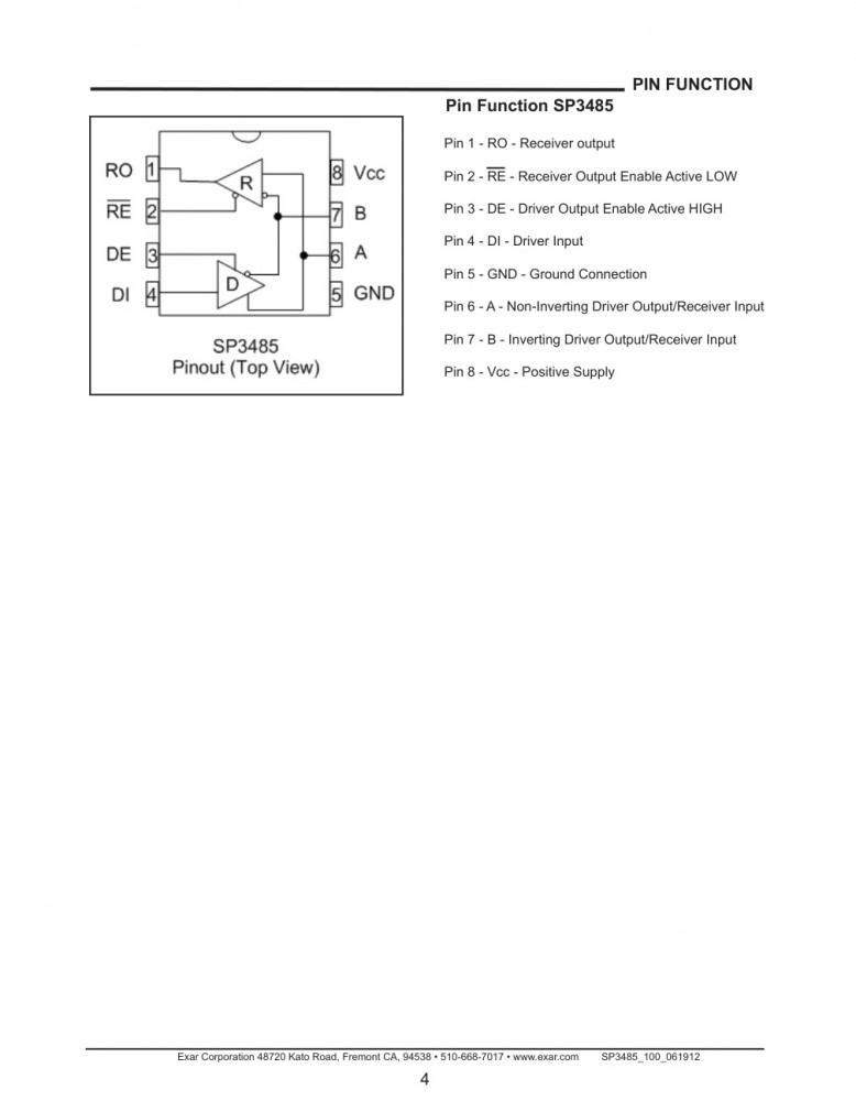 SP3485 datasheet page 4