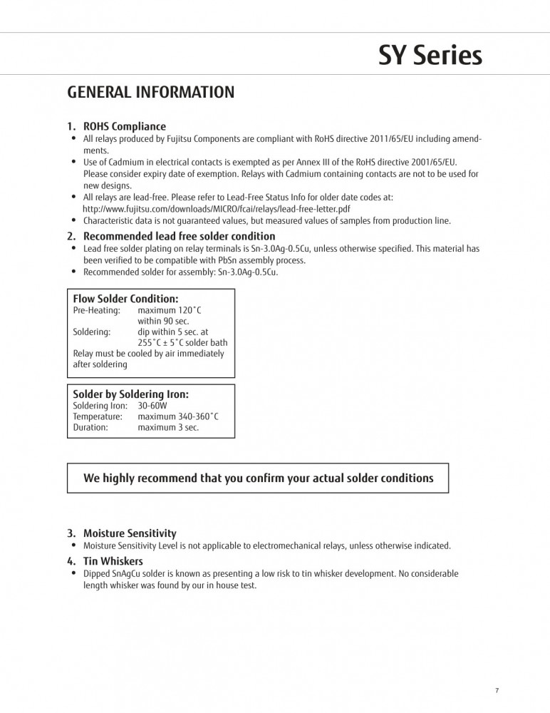 FUJITSU SY Series datasheet page 7