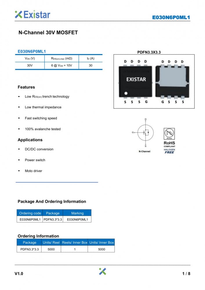 E030N6P0ML1 datasheet page 1