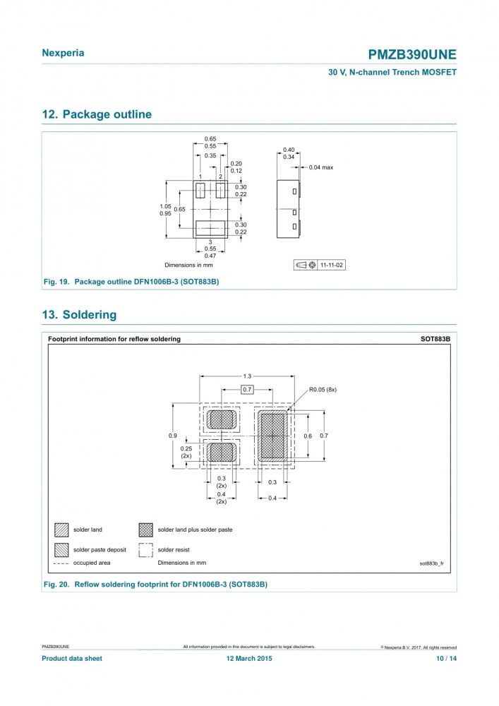 PMZB390UNEYL datasheet page 10