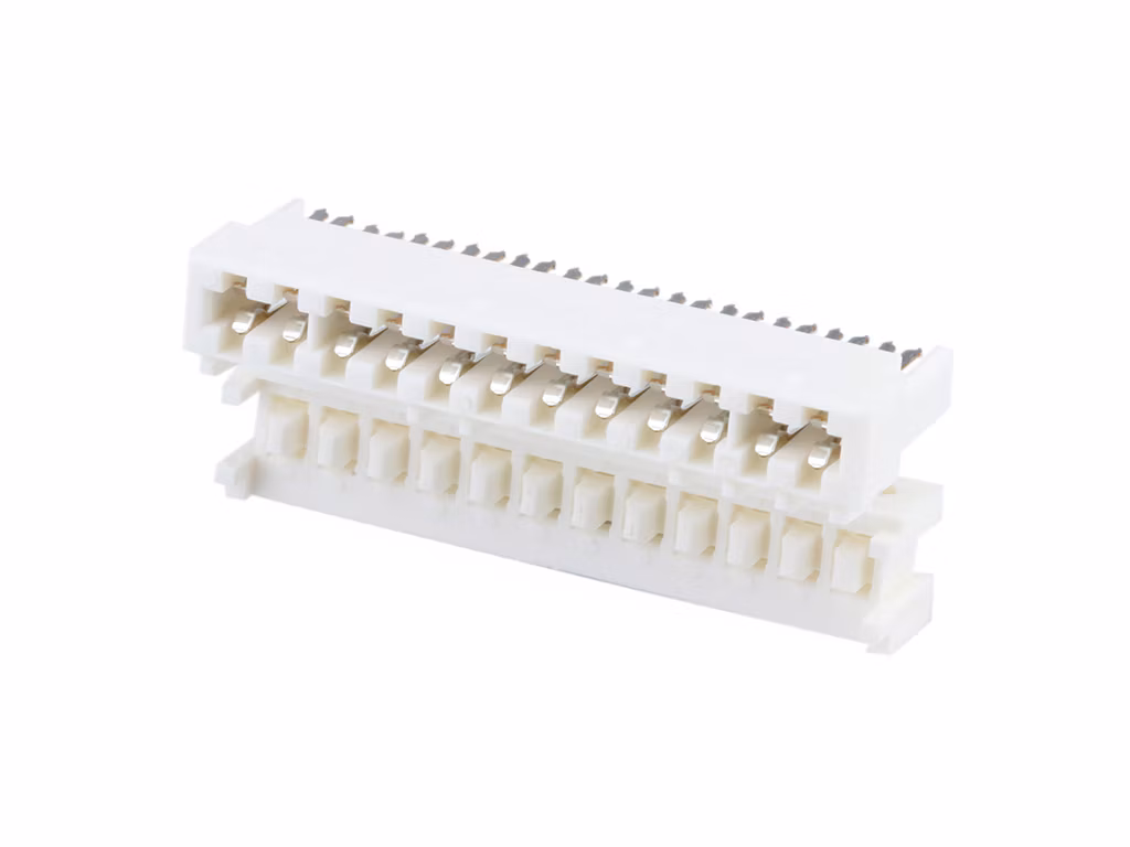 Appli-Mate RAST 2.5 Connector, 2.50mm Pitch, Female, 12 Circuits, Position Keys B, C, D, G, H, and I Removed, Closed Endwalls, Polarizing Rib Between 2/3 and 10/11 for sale