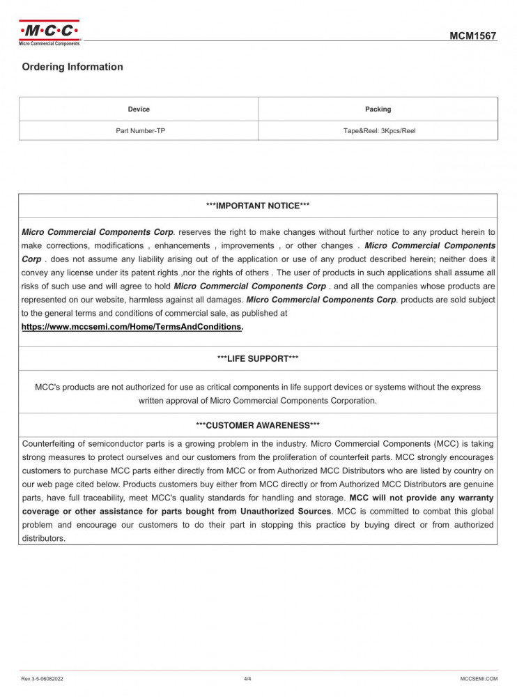 MCM1567-TP datasheet page 4