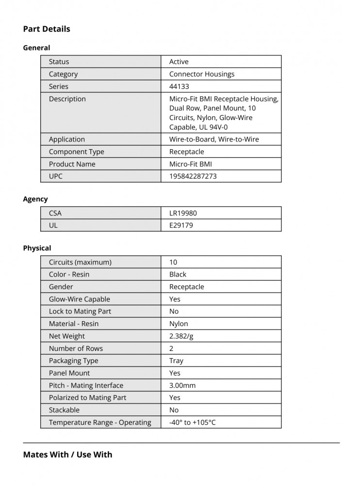 MOLEX 441331011 technical document preview, page 2