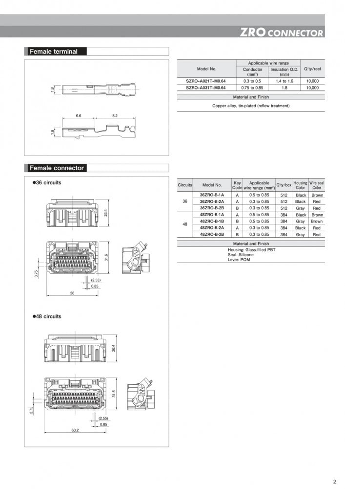JST ZRO connector documentation page 2