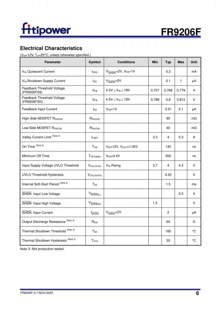 FR9206FS9 datasheet page 6