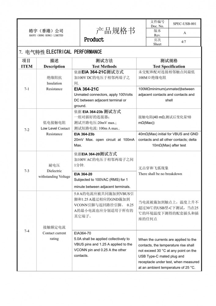 USB-310M-B-SU specification page 4