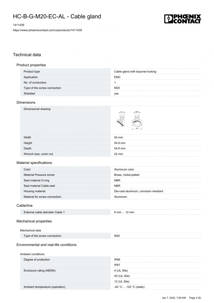 Phoenix Contact 1411439 technical document page 2