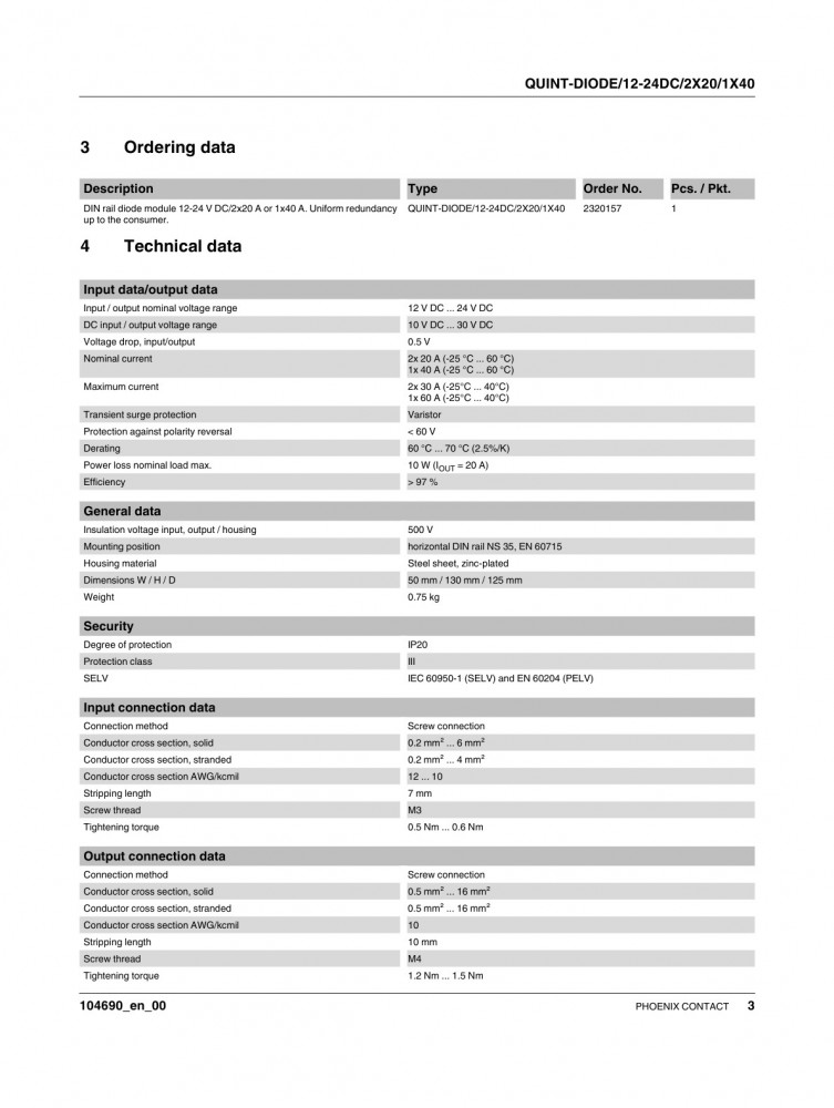 Phoenix Contact 2320157 technical document page 3