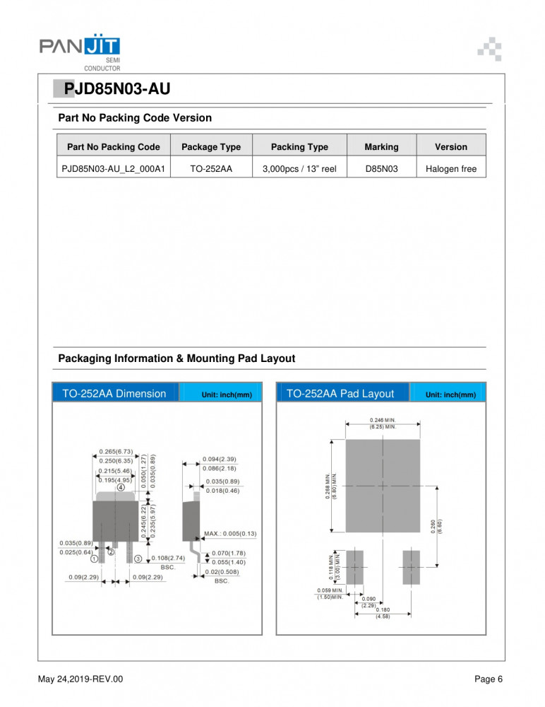 PJD85N03-AU datasheet page 6