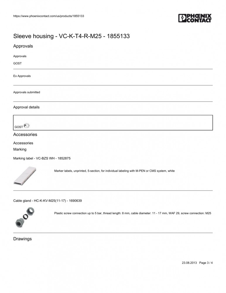 Phoenix Contact 1855133 technical data