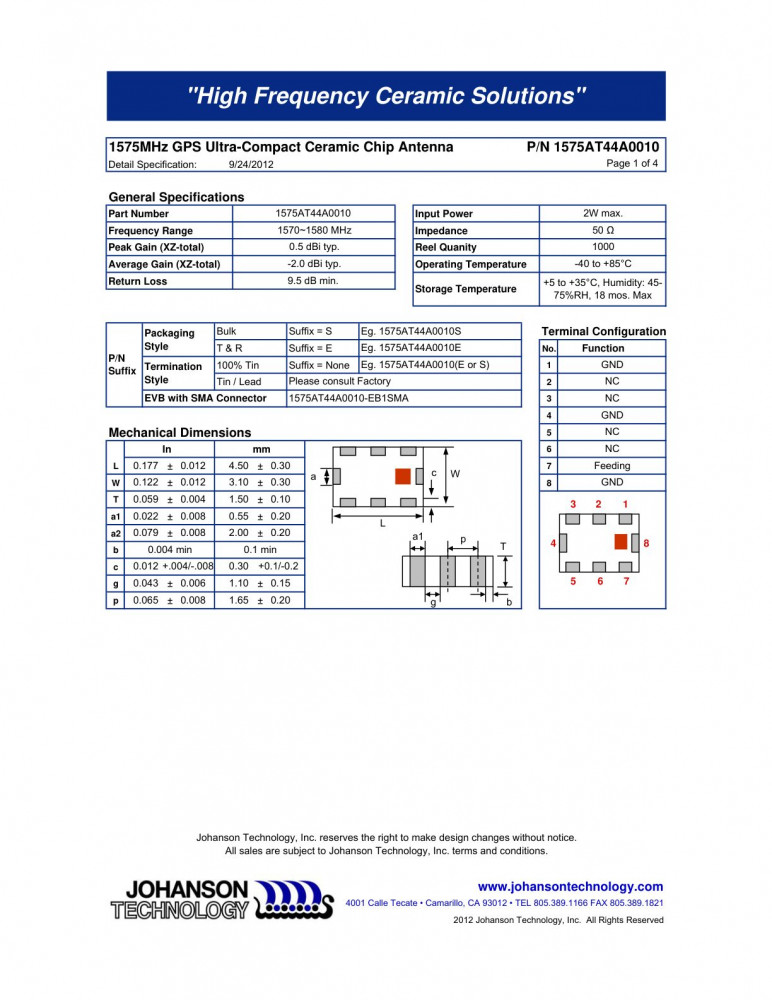 1575AT44A0010001E datasheet page 1