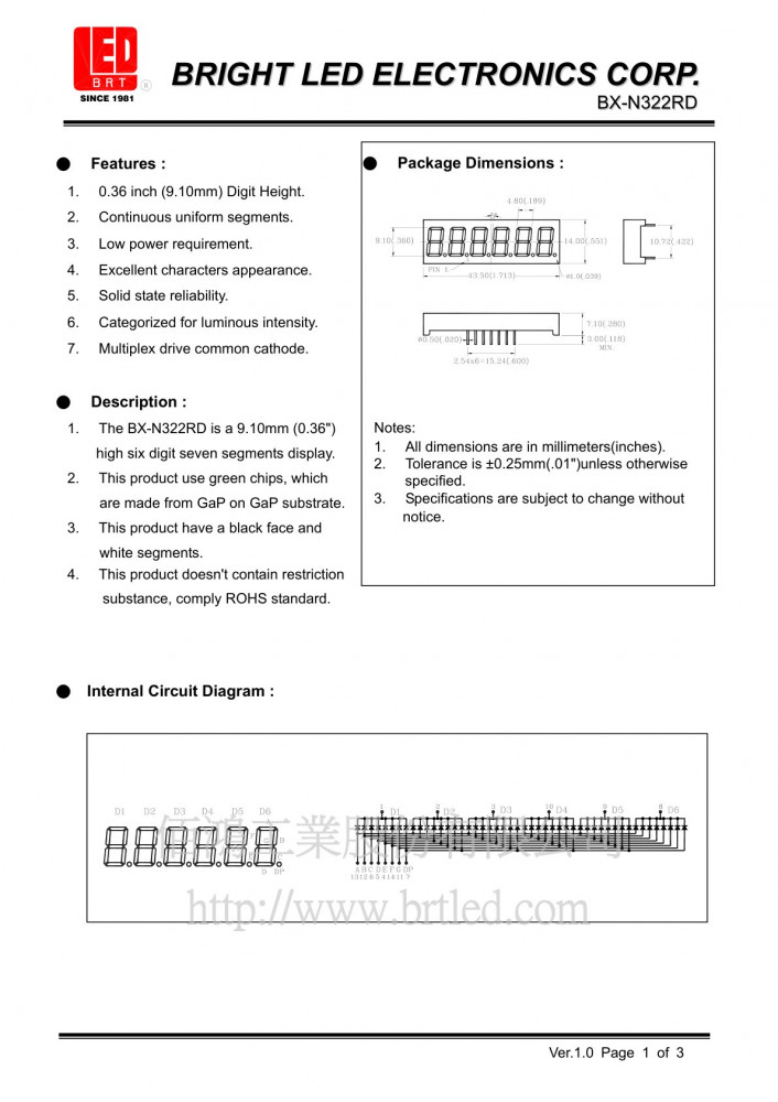 BX-N322RD technical document page 1