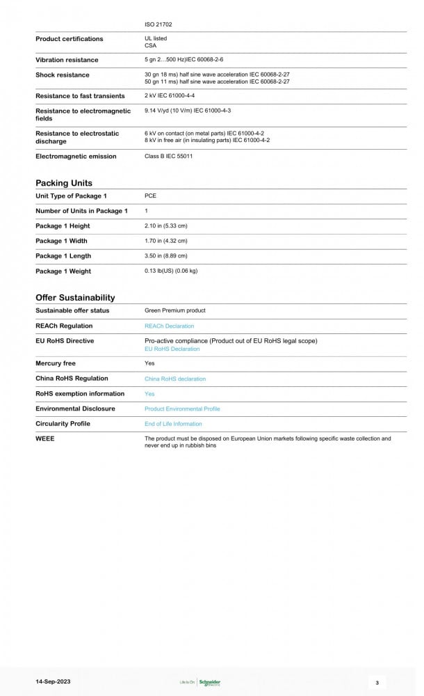 XB5FW36B5 technical document page 3