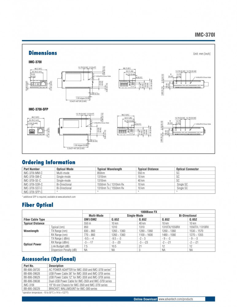 IMC-370I product documentation page 2