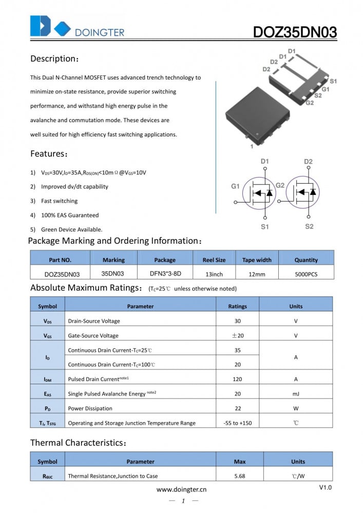 DOZ35DN03 datasheet page 1