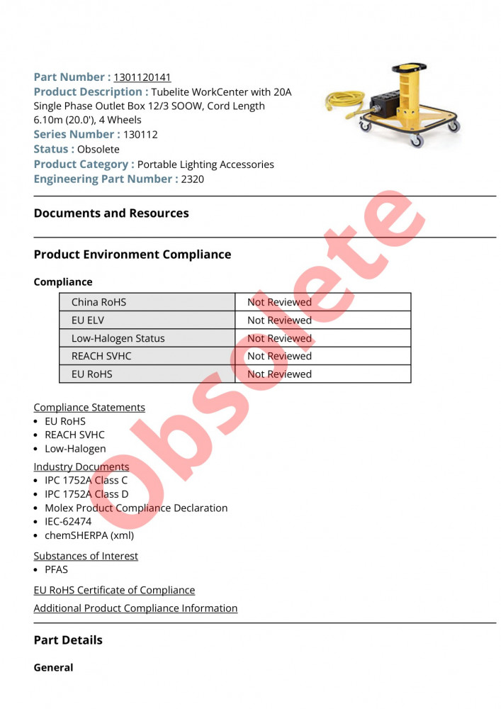 MOLEX 1301120141 technical document image 1