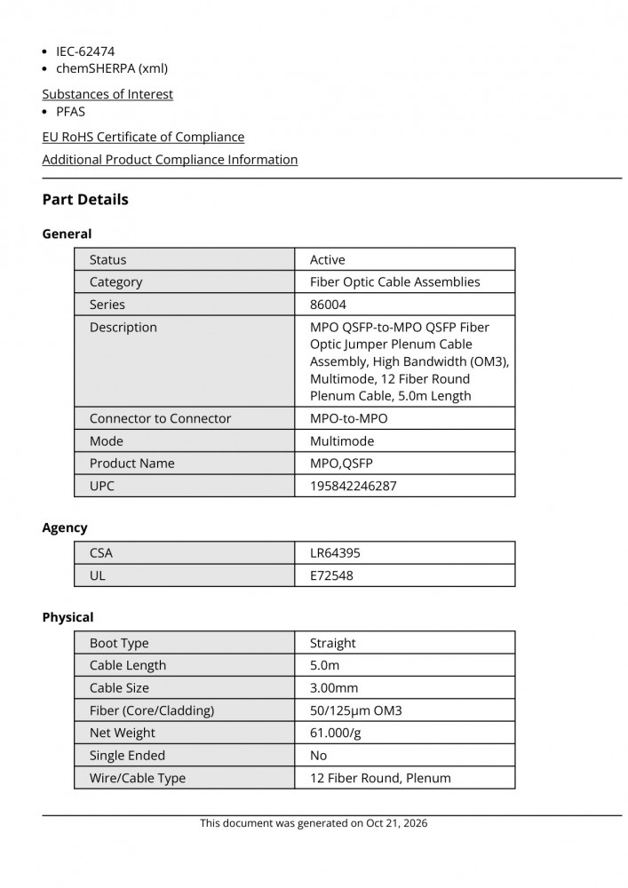 Technical document image for MOLEX 885366205, page 2