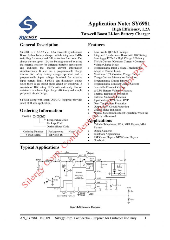SY6981QDC datasheet page 1
