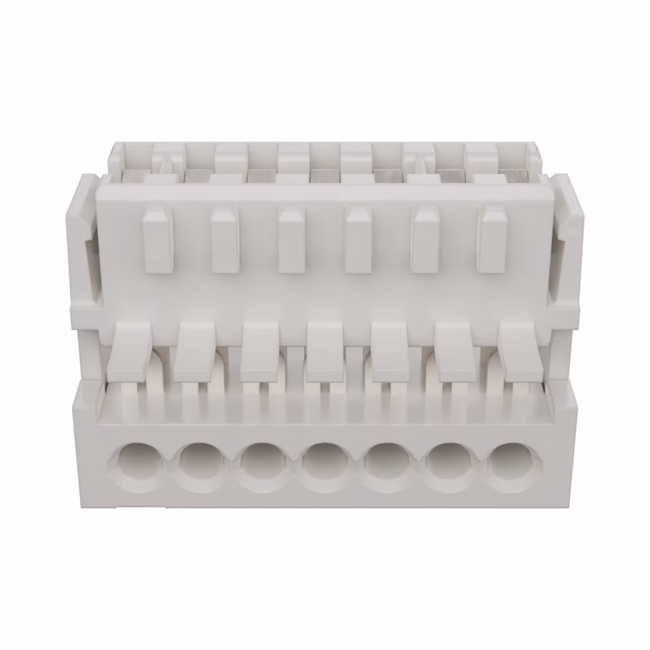 Appli-Mate RAST 2.5 IDT Housing, 2.50mm Pitch, with Side Latches, Female, 7 Circuits, Position Keys A & H Removed, Polarizing Rib Between 1/2 and 5/6 for sale