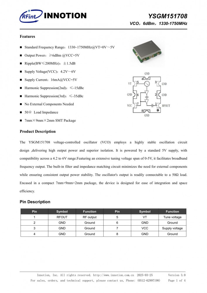 YSGM151708 technical document page 1