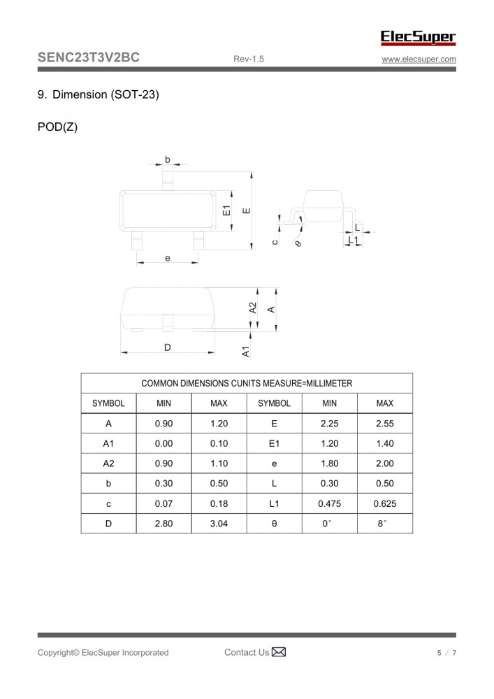 SENC23T3V2BC datasheet page 5