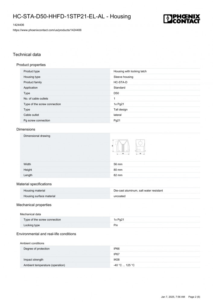 Phoenix Contact 1424406 technical document page 2