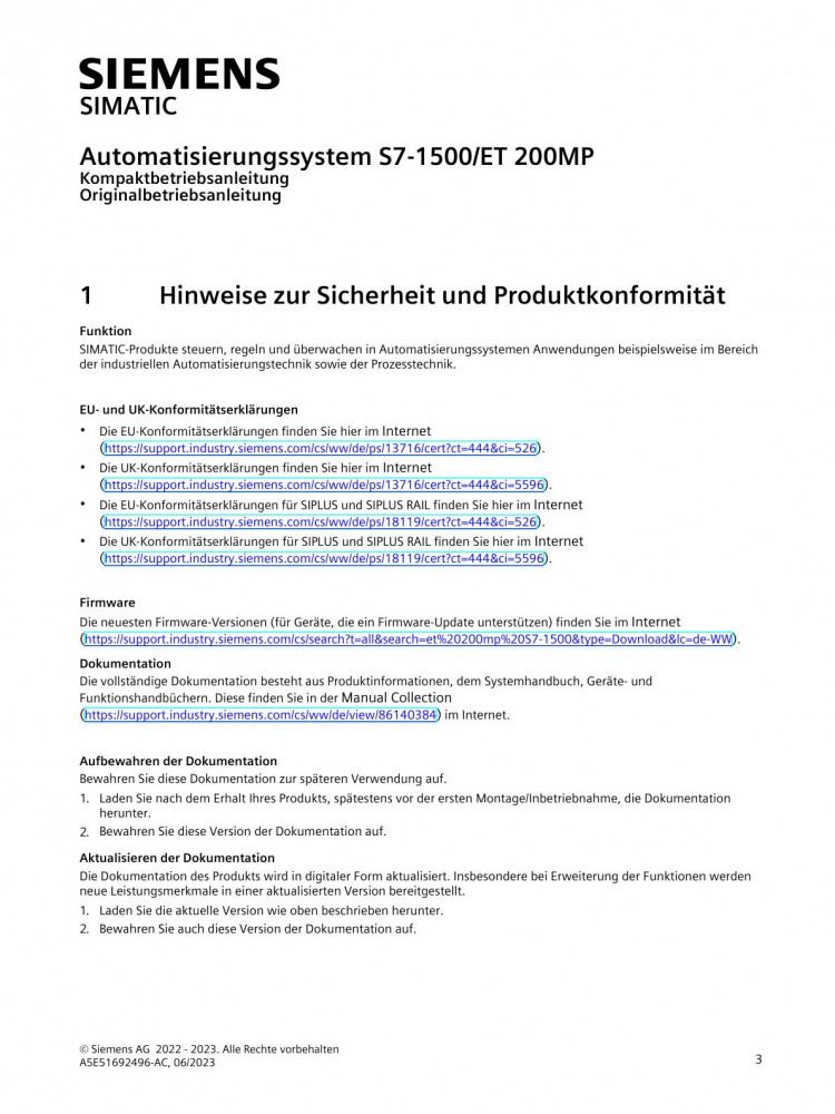 SIMATIC compact operating instructions page 3