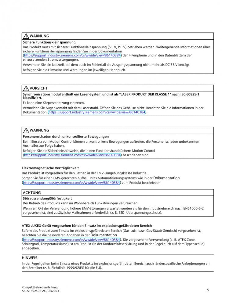 SIMATIC compact operating instructions page 5