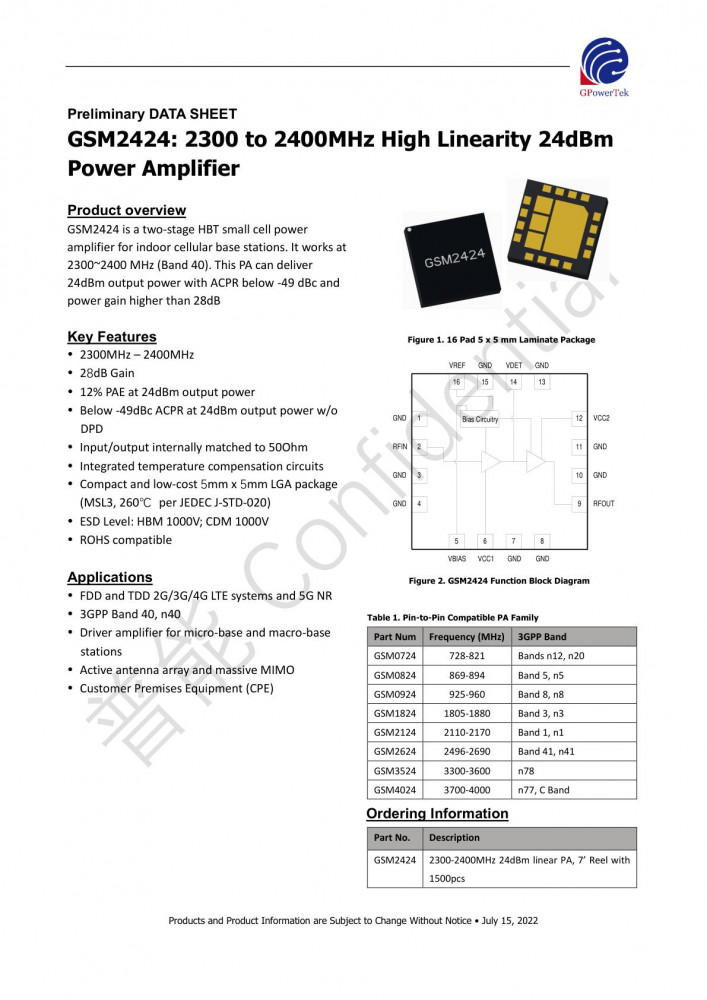 GSM2424 technical document preview