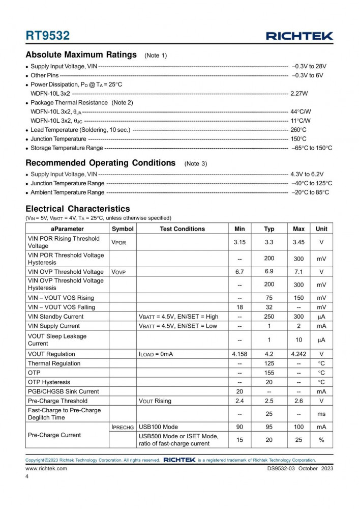 RT9532 datasheet page 4