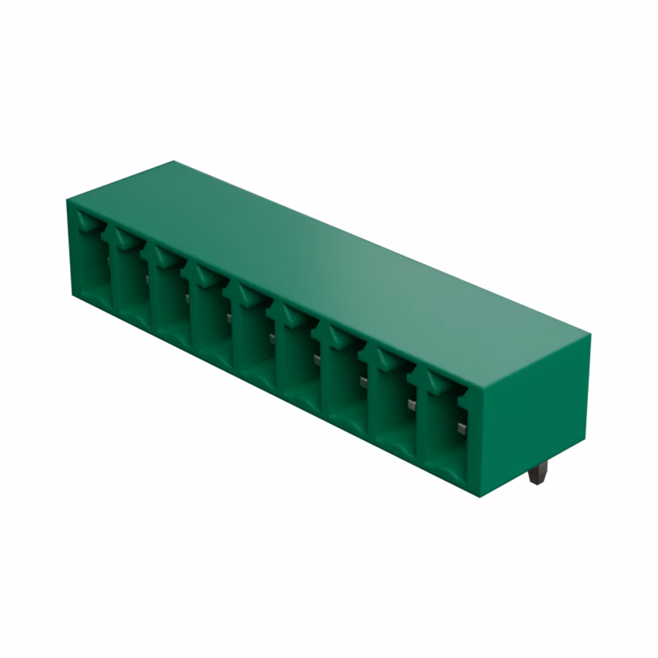 3.81mm Pitch Eurostyle Right-Angle PCB Header, Green Housing, 9 Circuits for sale