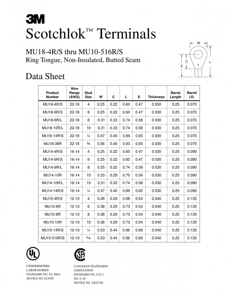 3M MU14-10R/LK technical document page 1