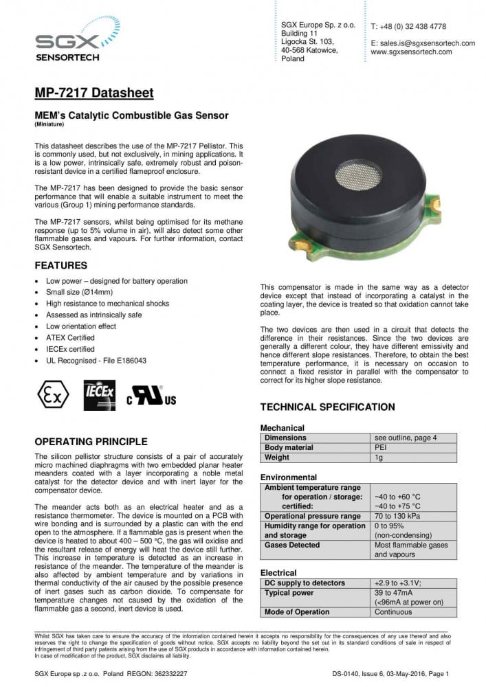 MP7217 datasheet page 1