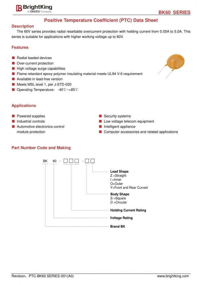 BK60-375-DZ datasheet page 1