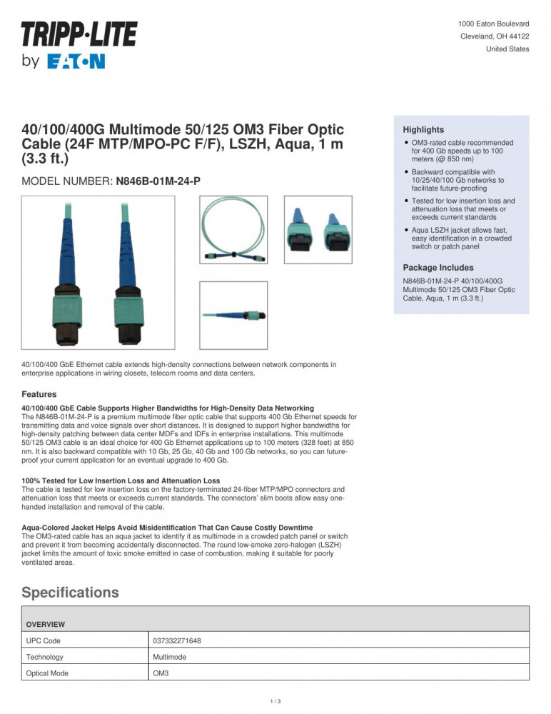 N846B-01M-24-P technical document page 1