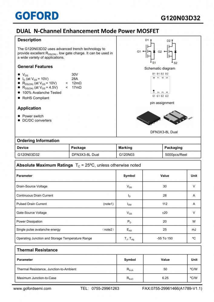 G120N03D32 datasheet page 1
