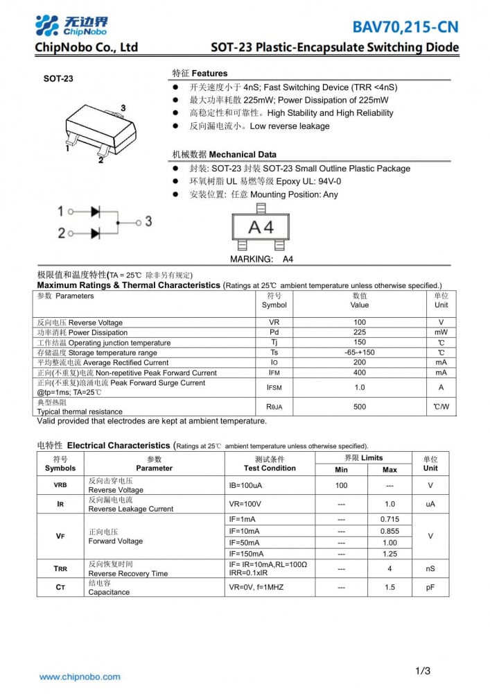 BAV70,215-CN datasheet page 1