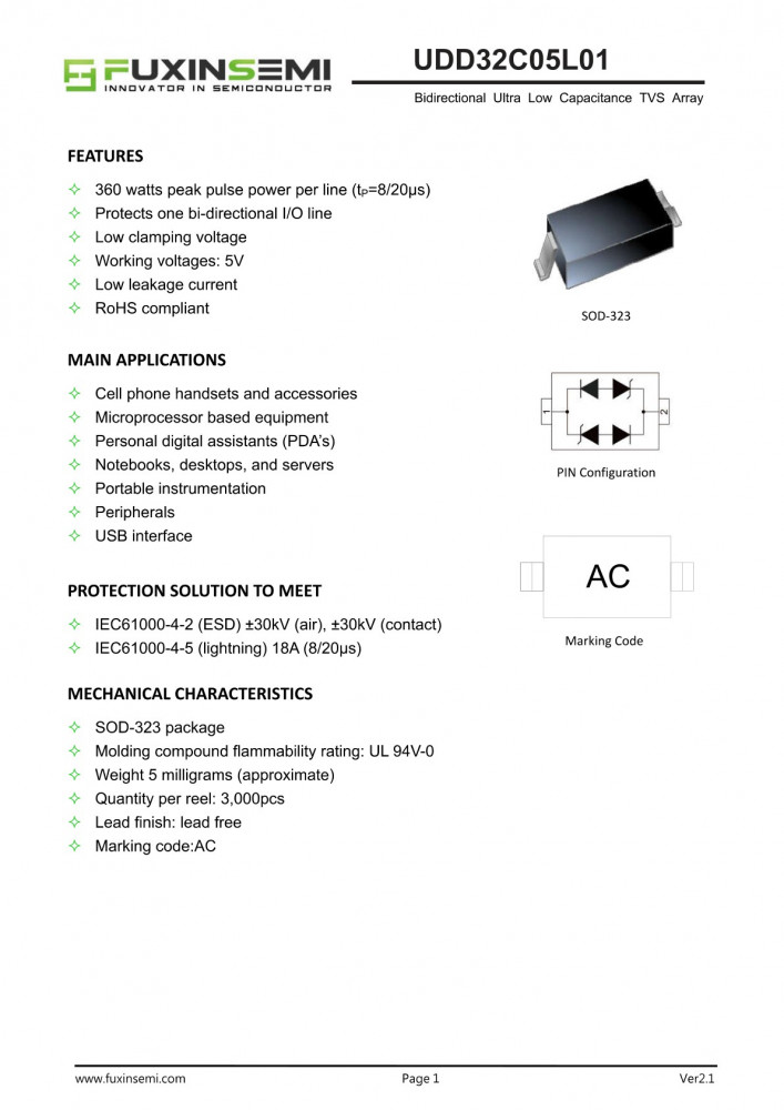 UDD32C05L01 datasheet page 1