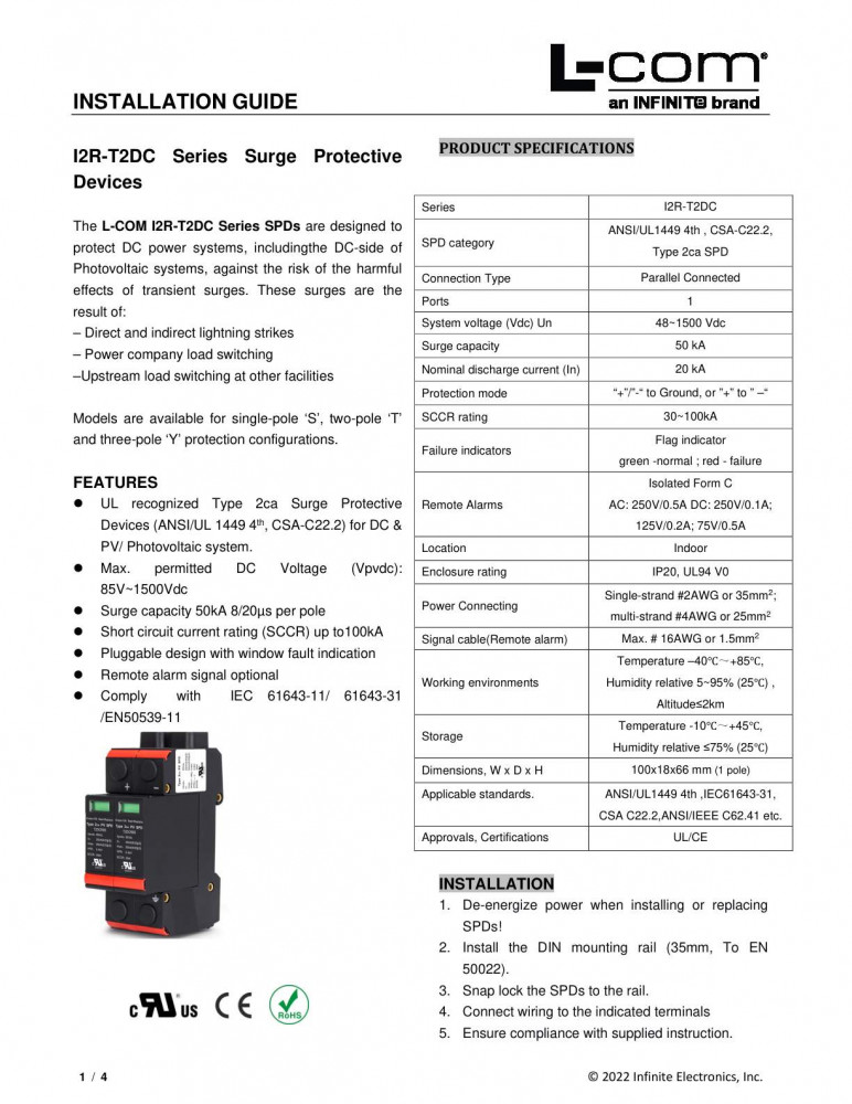 I2R-T2DC series technical document page 1