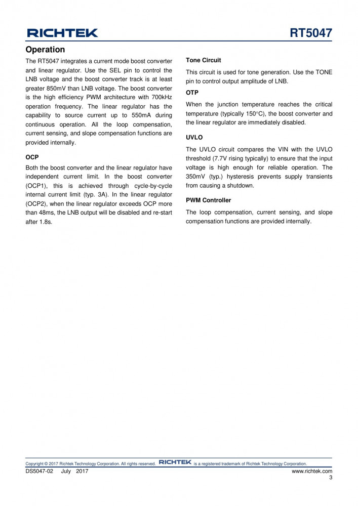 RT5047 datasheet page 3