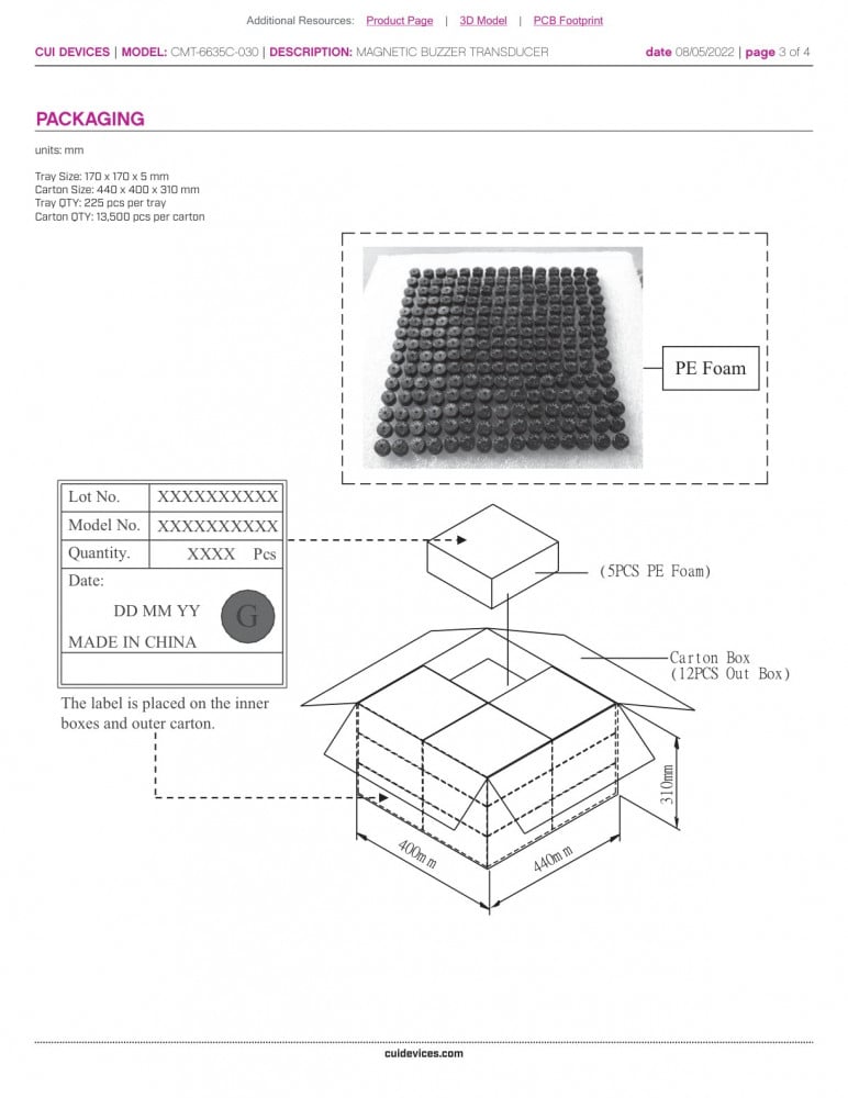 CMT-6635C-030 datasheet page 3