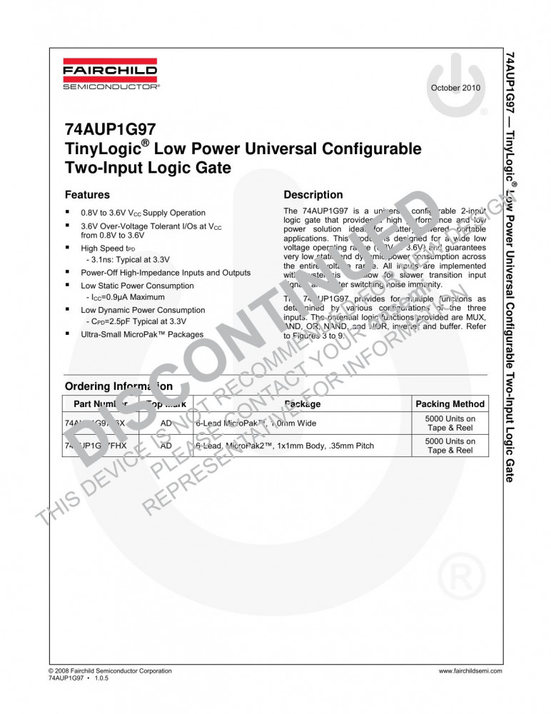 74AUP1G97 datasheet page 1